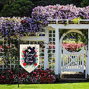 2 Pieces Valentine's Day Garden Flag Home Sweet Home Wedding Flower Welcome Garden Flag Buffalo Plaid Heart House Flag Double Sided Love Yard Flag for Holiday Outdoor Decoration, 12.5 x 18.5 Inches