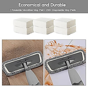 Microfiber Spray Mop Pads for Floor Cleaning, 3× HOMSIER Washable Replacement Mop Heads Reusable Wet Dry Mop Refills for Home Kitchen Tile Marble Wood Floor Care Flat Dust Mops with Velcro(Grey)