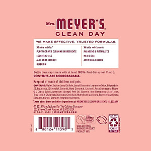 Mrs. Meyer's Liquid Dish Soap, Biodegradable Formula, Limited Edition Rose, 16 fl. oz - Pack of 3
