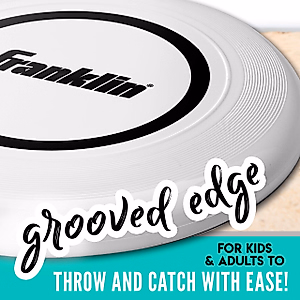 Franklin Sports Flying Disc - Sport Disc for Beach, Backyard, Lawn, Park, Camping and More - 140 Gram Disc - Perfect for Dogs - Great for All Ages, White