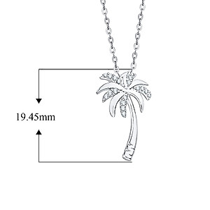 KATARINA Diamond Palm Tree Pendant Necklace in 10k White Gold (1/10 cttw, J-K, SI2-I1)