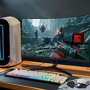 CRUA 24Inch Curved Gaming Monitor, 144hz/165hz FHD 1080p Computer Monitor, 99% sRGB Professional Curved Monitors, Support AMD FreeSync, Wall Mountable Installs(HDMI, DP)-Black
