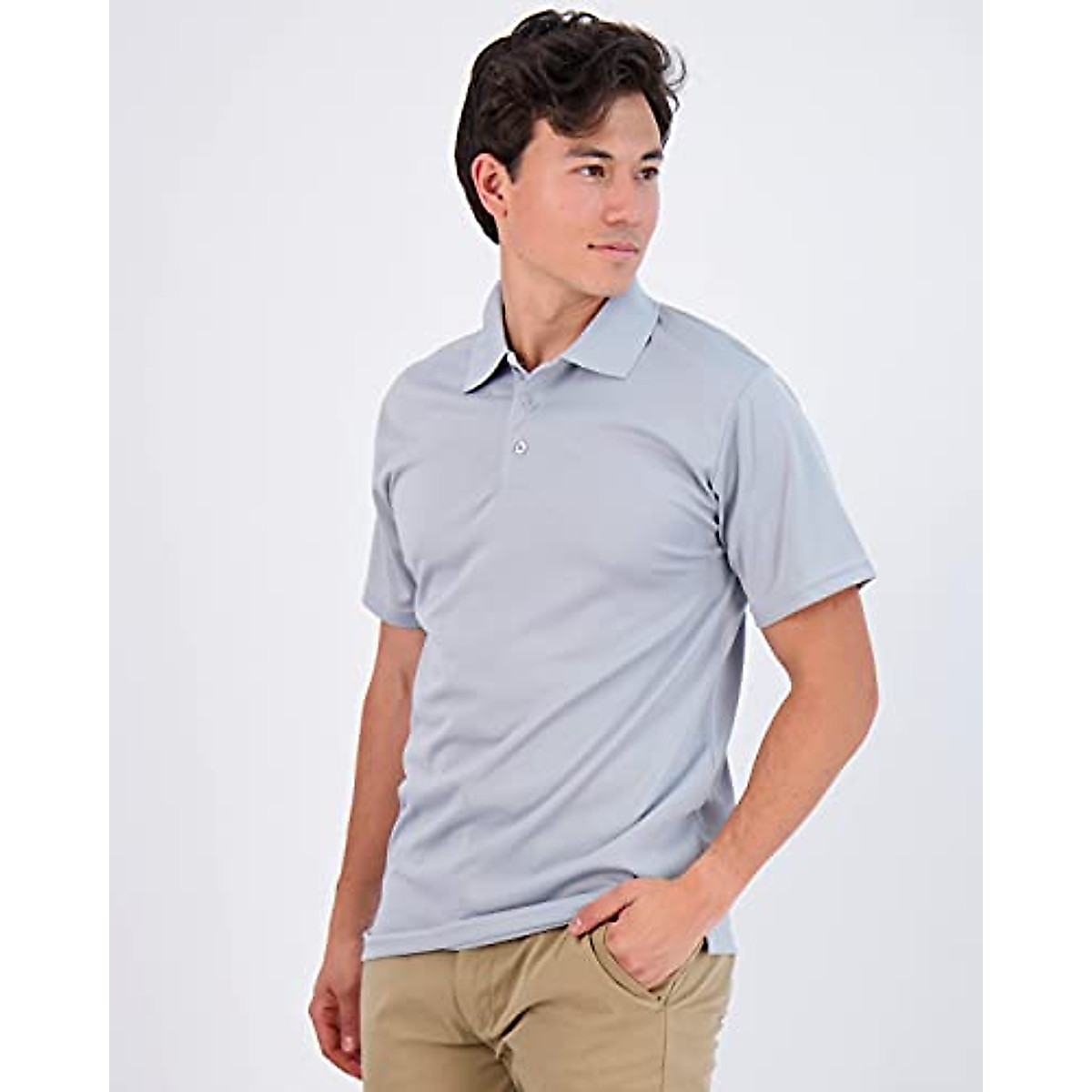 3 Pack:Mens Quick Dry Fit Polo Shirt Short Sleeve Golf Tennis Clothing Active Wear Athletic Performance Tech Sports Essentials Moisture Wicking Casual Dri-Fit T Shirts,Set 6-XXL