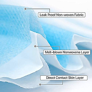 50 Pieces - 3-Ply Disposable Procedural Face Mask Mouth Cover for Personal or Commercial Use