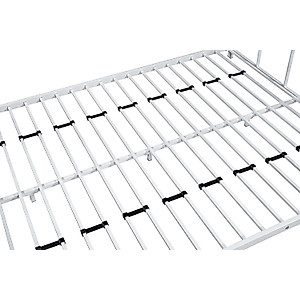 DNYN Full Size Montessori Floor Bed & House Bedframe with Roof Design for Kids Bedroom,Super Save Space & Easy Assembly & No Box Spring Needed, White