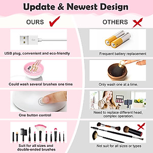 Electric Makeup Brush Cleaner Newest Design, Luxiv Wash Makeup Brush Cleaner Machine Fit for All Size Brushes Automatic Spinner Machine, Painting Brush Cleaner