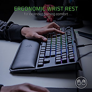 Razer BlackWidow TE Chroma v2 TKL Tenkeyless Mechanical Gaming Keyboard: Green Key Switches, Tactile & Clicky, Chroma RGB Lighting, Magnetic Wrist Rest, Programmable Macros, Classic Black