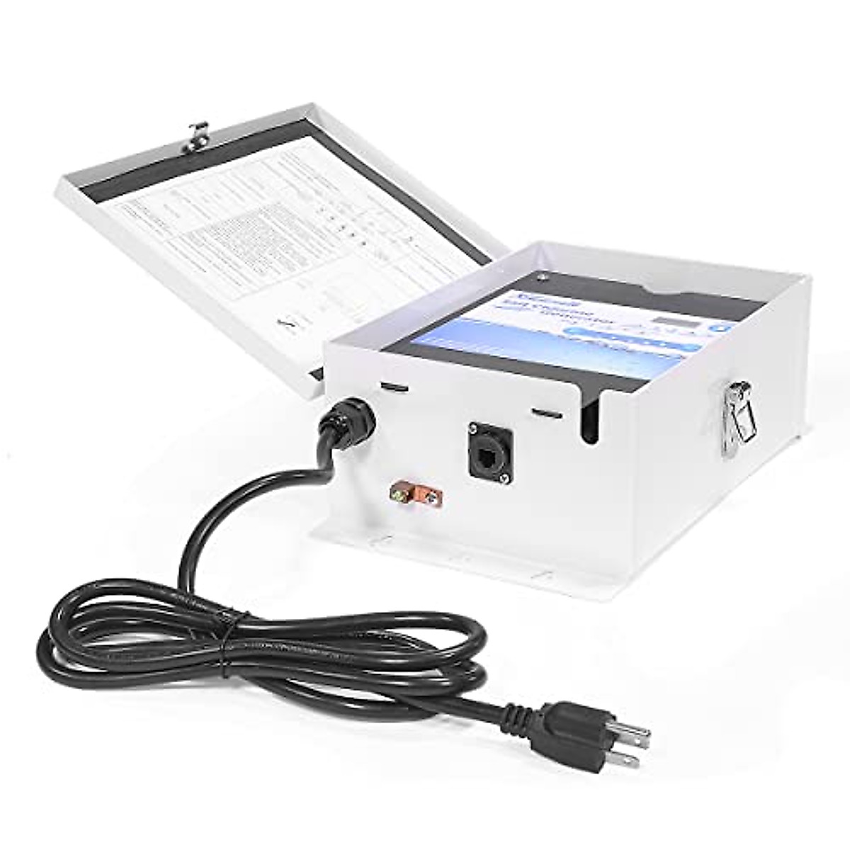 XtremepowerUS 15K Salt Chlorination System for In-Ground Pools up to 15,000 Gallons Flow Switch Cell Fitting Complete System, White