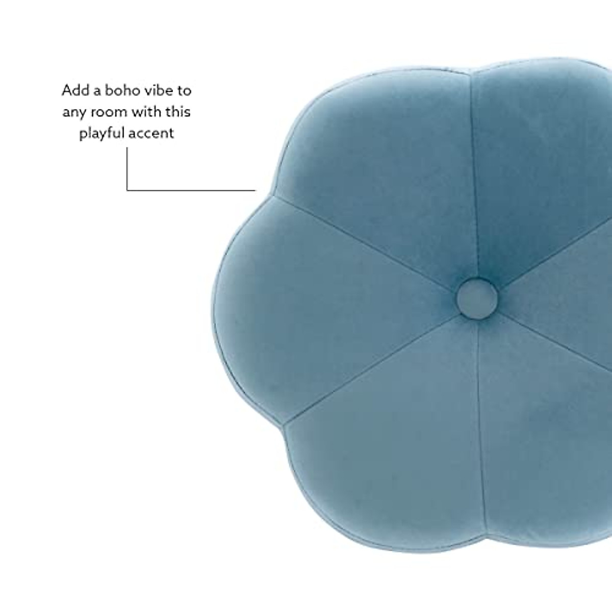 Linon Light Blue and Gold Vanity and Accent Talulah Stool