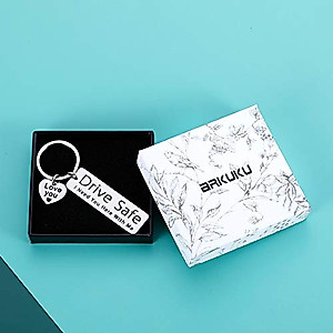 Drive Safe Keychain for Him Men Boyfriend Husband Birthday Father's Day Gifts Dad from Son Daughter Wife Girlfriend Brother Sister Birthday New Driver Gifts for Him Her Stocking Stuffers