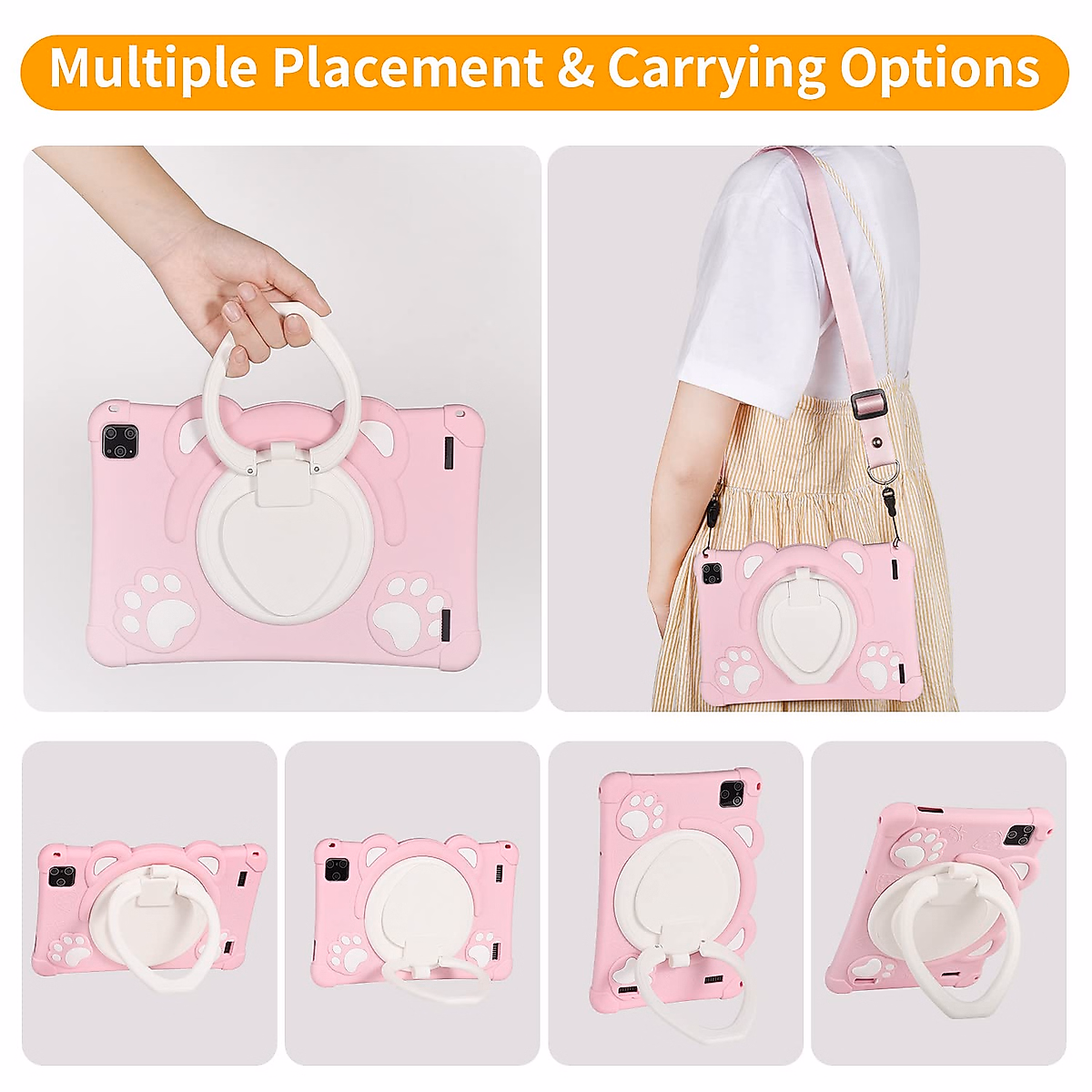 Kids Tablet 8 Inch, Toddler Tablet with Stylus & WiFi & Bluetooth, Android 10, 1280 x 800 IPS Display, 2G & 32G, YouTube Netflix Google Play Store, Earphone & Case Included (Pink)