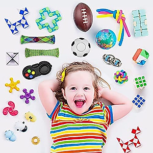 28 Pack Sensory Toys Set, Relieves Stress and Anxiety Fidget Toy for Children Adults, Special Toys Assortment for Birthday Party Favors, Classroom Rewards Prizes, Carnival, Piñata Goodie Bag Fillers