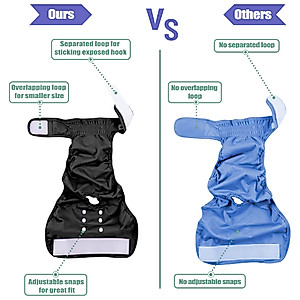 wegreeco Washable Female Dog Diapers Highly Absorbent Reusable Diapers for Dog in Heat Dog Period Diapers, 3 Pack (Black,Large