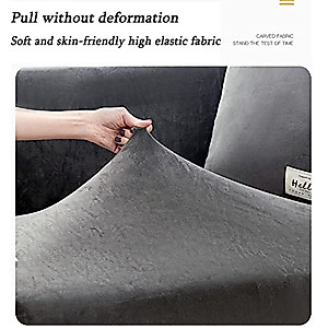 IMYOGI High Stretch Sofa Covers L Shape Thick Solid Color Sofa Cover Super Stretch Anti Slip Sofa Slipcovers Sectional Universal Furniture Protector for Kids & Pets -Blue-4 Seater+4 Seater