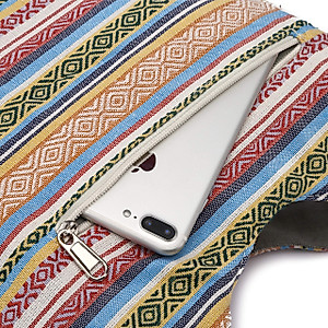 Women Shoulder Handbags Fashion canvas Hippie Crossbody Bags Bohemian Animal Prints Hobo Bags (Off-white)