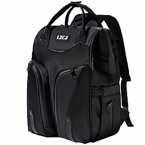 LZCJ Multi-Functional Large-Capacity Travel Backpack, Diaper Bag, Pregnant Woman, Baby, Diaper Changing Bag, Equipped with Thermal Insulation Pocket（Black）