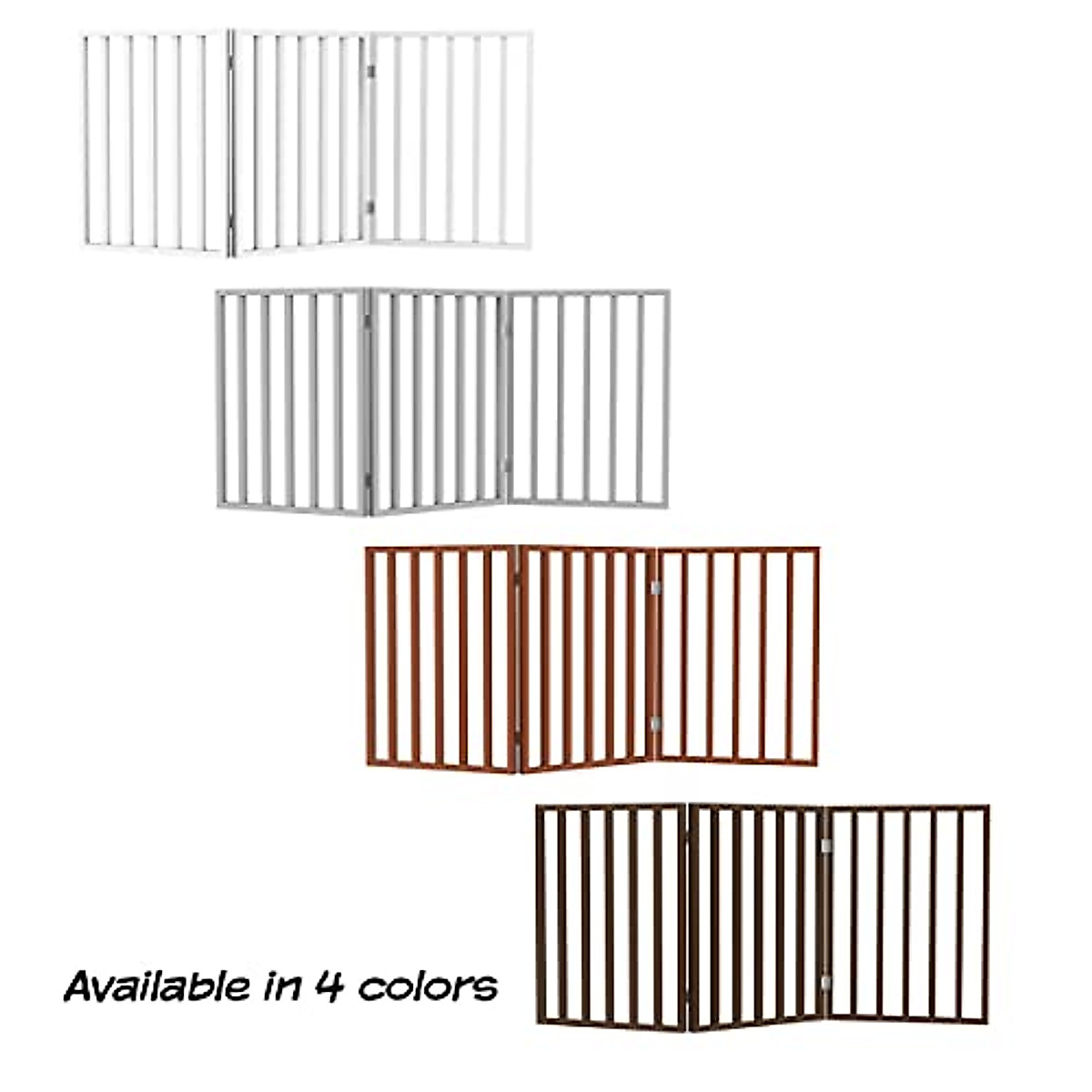Pet Gate Collection – Dog Gate for Doorways, Stairs or House – Freestanding, Folding, Accordion Style, Wooden Indoor Dog Fence by Petmaker