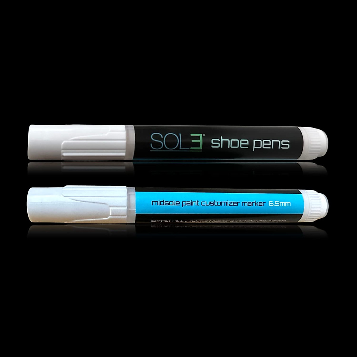 SOL3 Shoe Pens™ Premium Midsole Marker Sneaker Paint for Leather, Canvas, Suede & Knit Shoes (Black)