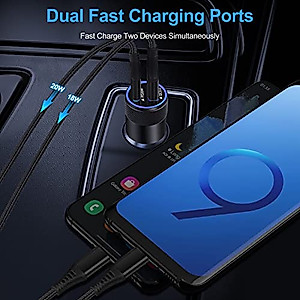 Type C Charger Fast Charging Block for Samsung Galaxy A14,A13 5G,A54,S23,A03s,S21 FE,A53 5G,S22 Ultra,Z Fold 4,S20 FE,20W PD 3.0 USB C Wall Charger 38W Car Adapter+2 PCS Android 6ft USB C-to-C Cable