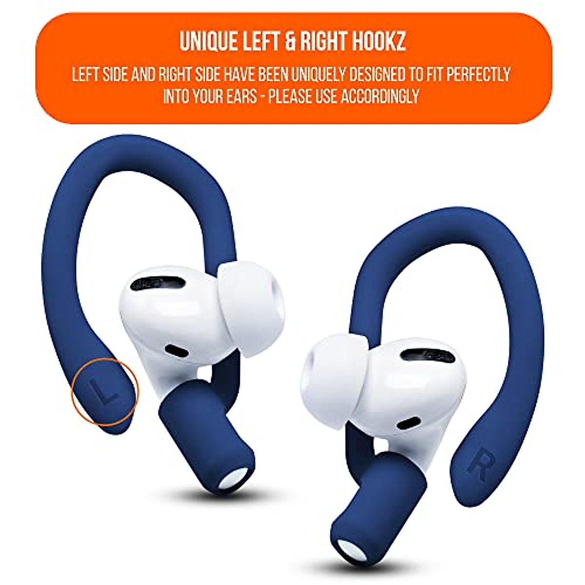 WC HookZ + WC TipZ - Over Ear Hooks and Memory Foam Tips Combo for Airpods Pro by Wicked Cushions | Black & Black