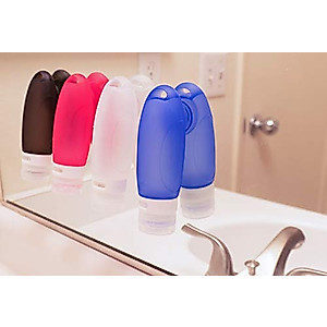 evron Travel Bottles for Toiletries,Tsa Approved Silicone Refillable Travel 3oz Containers BPA Free Leak Proof Liquid Travel Accessories for Conditioner,Shampoo (T7)