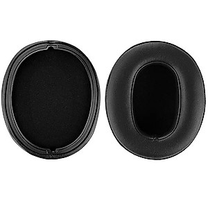 Geekria QuickFit Protein Leather Replacement Ear Pads for Sony WH-XB900N Headphones Earpads, Headset Ear Cushion Repair Parts (Black)