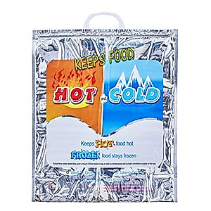 Pack of 3 Hot and Cold Insulated Bags- Food Storage for Frozen & Hot Items- Reusable Lunch Bags & Grocery Shopping Bags, Heavy Duty Refrigerated Totes, (16"x5.5"x19")