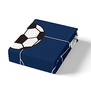 Football Fitted Sheet Twin Size Kids Soccer Ball Pattern Bedding Set for Boys Girls Teens Sports Theme Bed Sheet Set Breathable Football Court Bed Cover Deep Pocket Room Decor