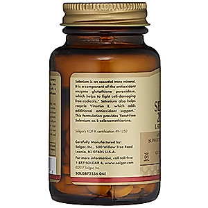 Solgar Yeast-free Selenium 200 Mcg, 100 Tablets - Supports Antioxidant and Immune System 100 Servings, 100 Count (Pack of 12)