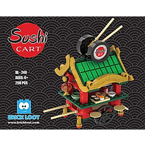 Exclusive Mini City - Sushi Cart - Custom Design Bricks - Compatible with All Major Brands …