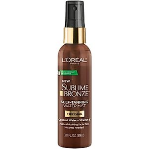 L'Oreal Paris Sublime Bronze Self Tanning Facial Mist, Water-Based Formula, Coconut Water & Vitamin E, 3 fl. Oz