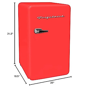 FRIGIDAIRE EFR372-RED 3.2 Cu Ft Red Retro Compact Rounded Corner Premium Mini Fridge