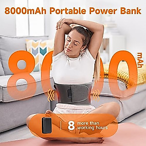 MELCAM Portable Heating Pad, Rechargeable Electric Cordless Heating Pad with 3 Heat Levels and 3 Massage Modes for Back, Neck, Shoulder Pain Relief and Cramps, Period Heating Pad for Women