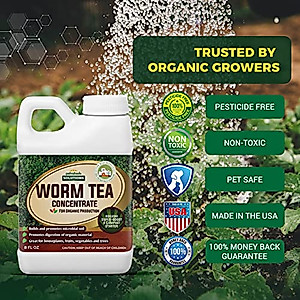 Worm Tea for Gardening Soil - Worm Tea Fertilizer Liquid - Worm Castings, Earthworm Casting Manure Fertilizer - Earthworm Tea Worm Castings - PetraTools Worm Casting Concentrate (8 Oz)