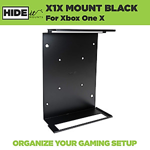 HIDEit Mounts X1X Pro Bundle, Wall Mount for Xbox One X and Controller, Steel Wall Mount for Xbox One X and One Rubber Dipped Controller Mount