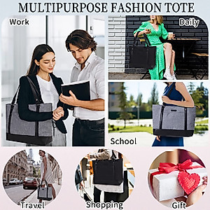 Laptop Tote Bag for Women, 15.6 Inch Computer Shoulder Bag Teacher Work Bag Travel Purse with Small Pouch VONXURY