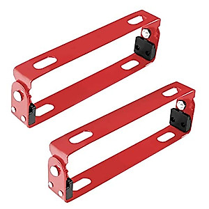 Garneck Car Mount Car Bling Accessories 2pcs License Plate Holder Adjustable Alloy Motorcycle License Holder Rear License Holder for Motorcycle Motorbike Red Car Stands Car Accesories