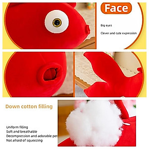 XIZHI Goldfish Plush Doll Soft Fish Stuffed Animal Plush Toy for Girls Boys (13.8"/Red)