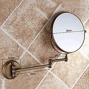 KARAOT Wall-Mounted Makeup Mirror, Shaving Mirror 3X Magnification, Normal Double-Sided Round Bathroom Vanity Mirror Swivel, Extendable and Folding, 360° Free Rotation, for Shaving, Makeup