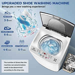 Nictemaw Portable Washing Machine, 13.5Lbs Capacity Full-Automatic Laundry and Shoe Washer Machine Combo, 1.8Cu.ft Small Washing Machine with 12 Programs 8 Water Levels for Apartment Dorm RV