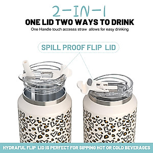 Hydraful 64 oz Tumbler with Handle and Straw - 100% Leak-Proof - Insulated Cup Reusable Stainless Steel Large Water Bottle Travel Mug for Gym, Hiking, and Camping - Gifts for Women Men Him Her