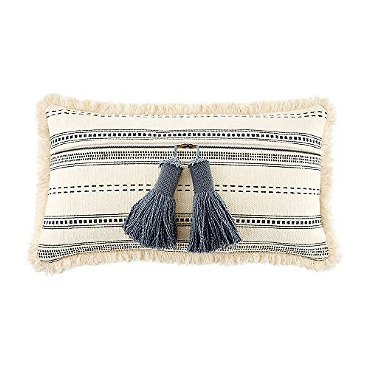 Mud Pie Tassel Fringe Pillow, Lumbar