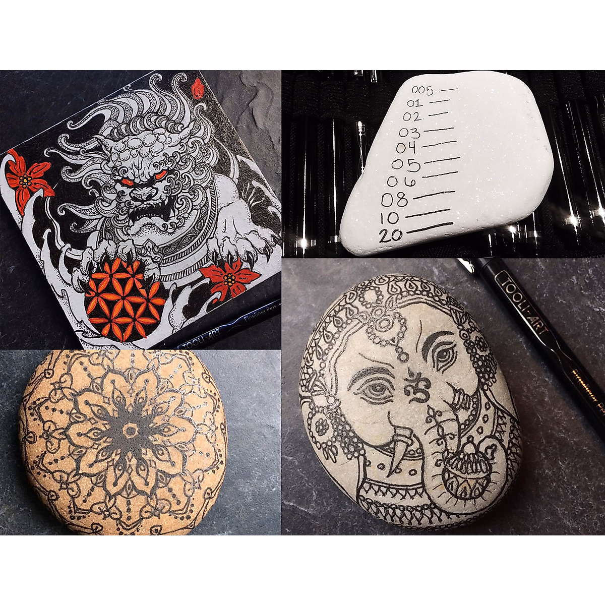 Micro-Line 14 Pens With Case, Fineliner, Multiliner, Archival Ink, Waterproof, Journaling, Illustration, Architecture, Technical Drawing, Outlining, Scrapbooking, Manga, Writing, Rock Painting Black