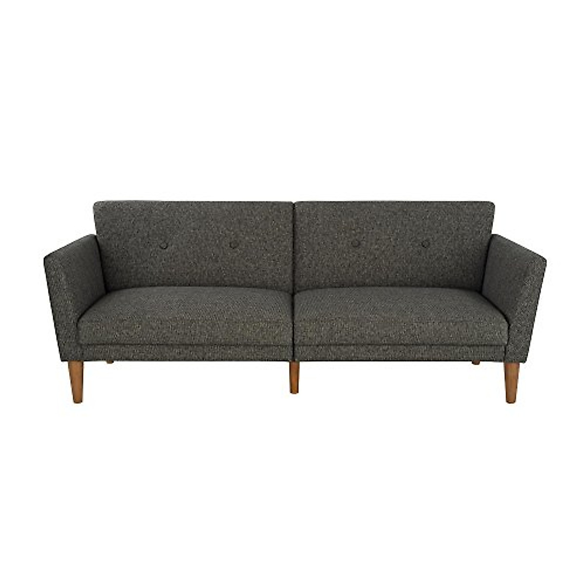 Novogratz Regal Futon with Tufted Linen Upholstery, Grey