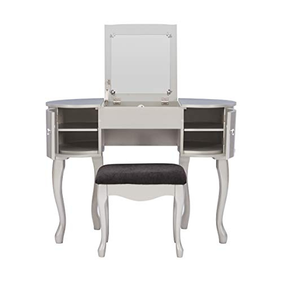 Linon Paloma Vanity Set, 30" x 40.5" x 19.25", Silver