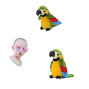Talking Parrot No Matter What You Say Will Repeat What You Say Funny Learning Good Helper Bring You Happiness!Parrot Toys! Speaking Parrot.Talking Bird.Multifunctional Electric Plush Parrot Speaking