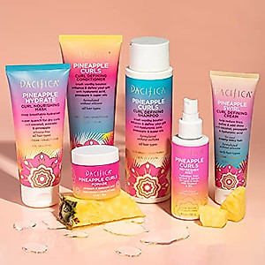 Pacifica Beauty, Pineapple Curls Refresher Mist, Refresher Spray for Curls, Coils and Waves, For Textured Curly Hair, 100% Vegan and Cruelty Free, Sulfate and Paraben Free, Clean Hair Care, 4 Fl Oz