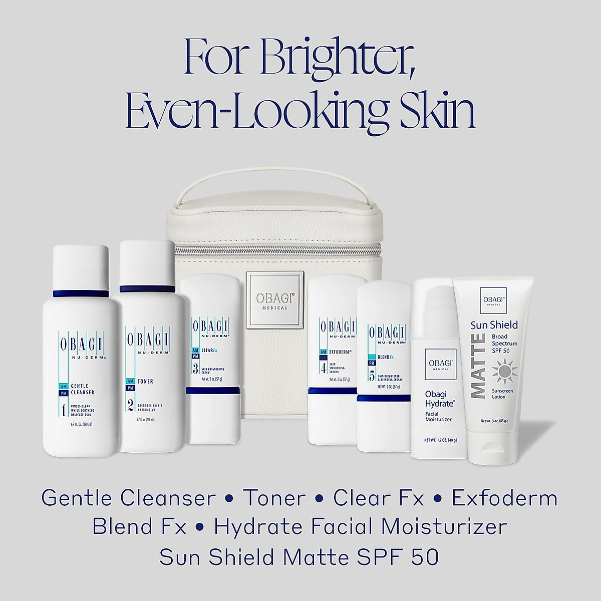 Obagi Nu-Derm Fx Skin Brightening System for Normal to Dry Skin – Help Transform the Look of Your Skin by Noticeably Evening Out & Brightening Your Complexion – 7-Step Skincare Routine