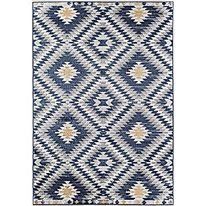 CosmoLiving by Cosmopolitan Amaia Area Rug, 5 ft x 7 ft, Kilim Cadet