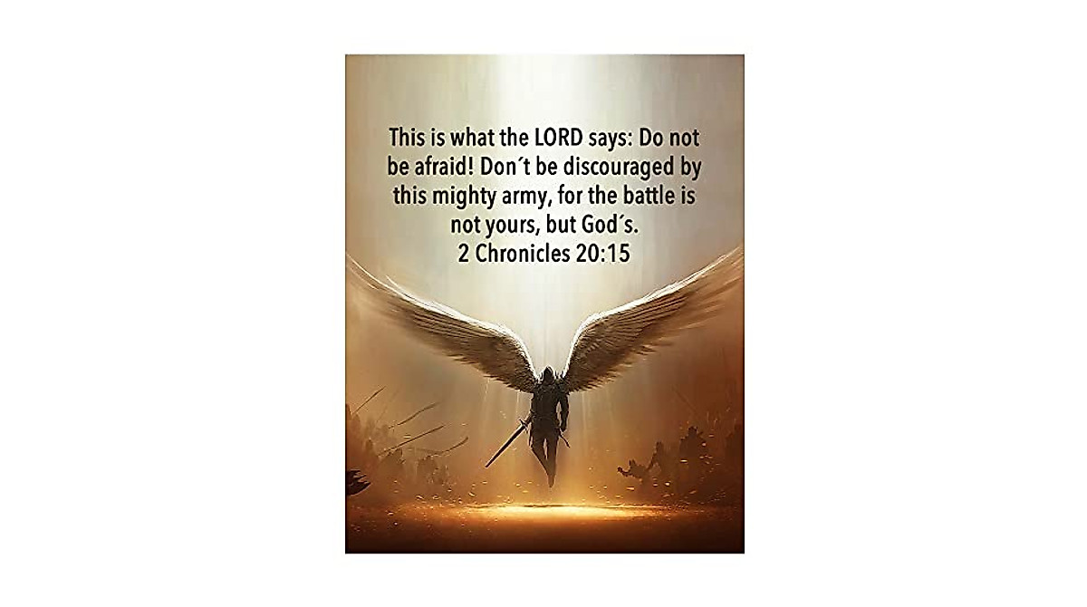 The Battle Is Not Yours Christian Wall Decor Angel Motivational Art